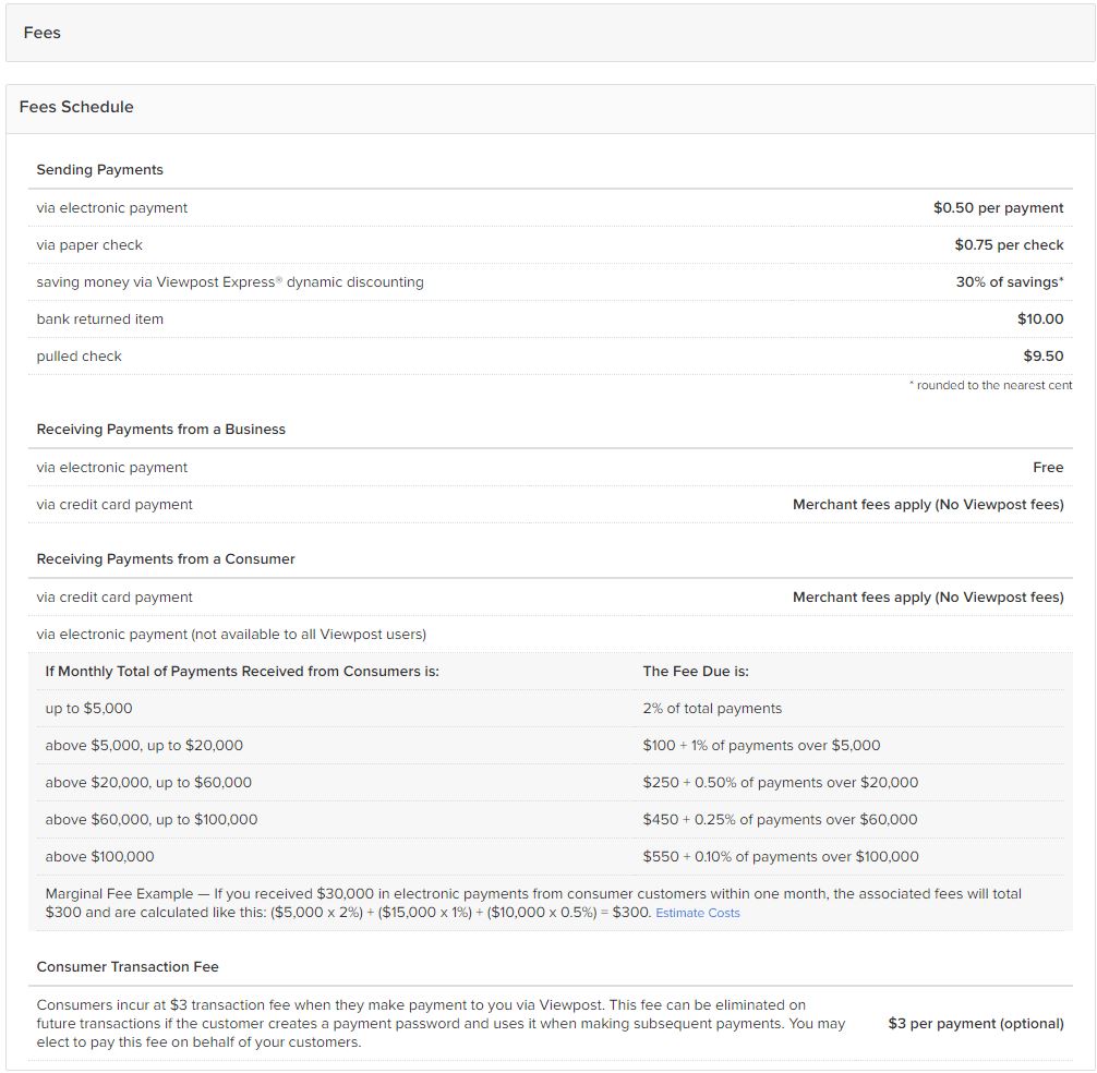 Viewpost Cost and Fees – Viewpost Support Center